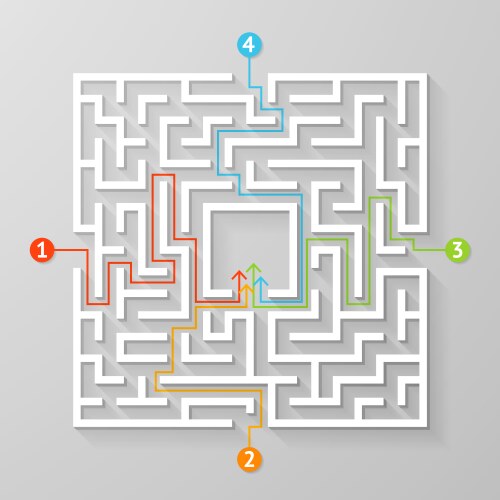 Maze inside a shape of the pacific symbol Vector Image