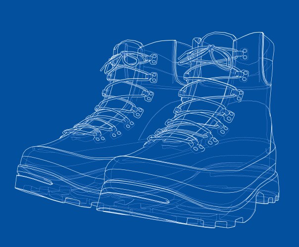 Mens boot concept rendering of 3d Royalty Free Vector Image
