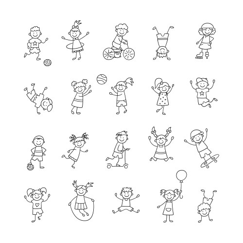 Preschool Kids Black and White Clip Art Vector Images (over 1,800)
