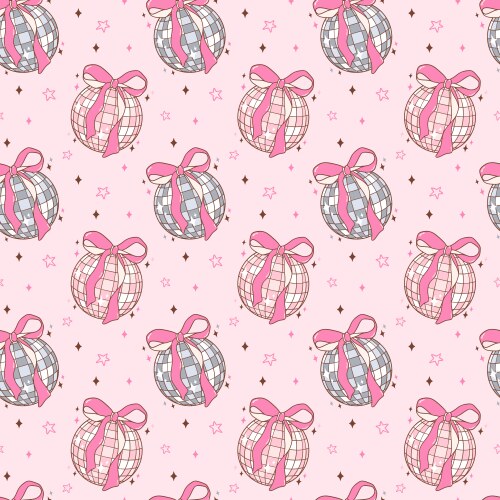 Cute coquette aesthetic pattern seamless pink Vector Image
