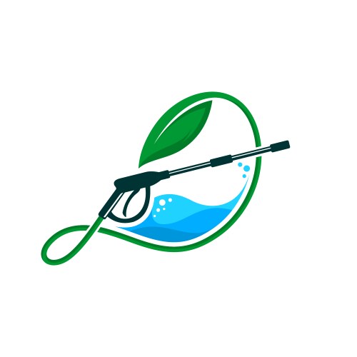 Quick clean logo power washing lettering logo Vector Image