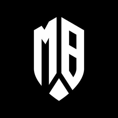 Mb logo monogram with gold colors and shield Vector Image