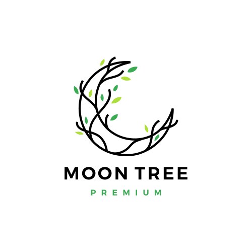 Night banyan tree logo icon Royalty Free Vector Image