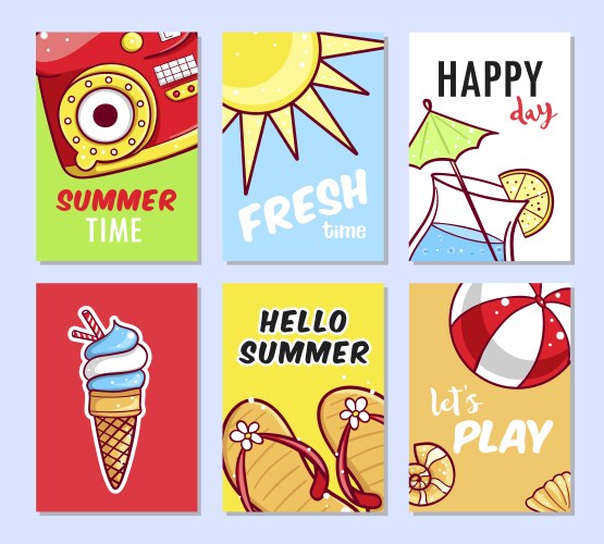Summer cards collection Royalty Free Vector Image