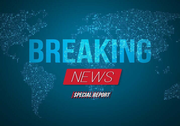 Breaking news banner broadcast design Royalty Free Vector