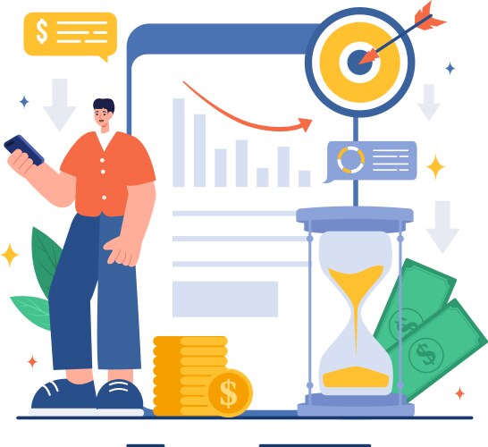 Cost reduction depicting decrease price Royalty Free Vector