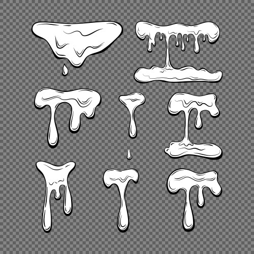 Dripping liquid outline contoured Royalty Free Vector Image