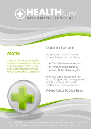 Health care document templates Royalty Free Vector Image
