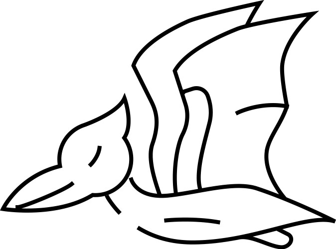 Pterodactyl Dinosaur Outline Template Pterodactyl Flying Dinosaur