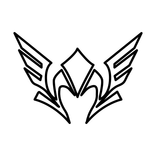 Valkyrie icon black and white outline sign Vector Image
