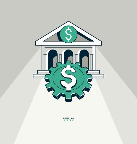 Secured banking concept poster bank building Vector Image