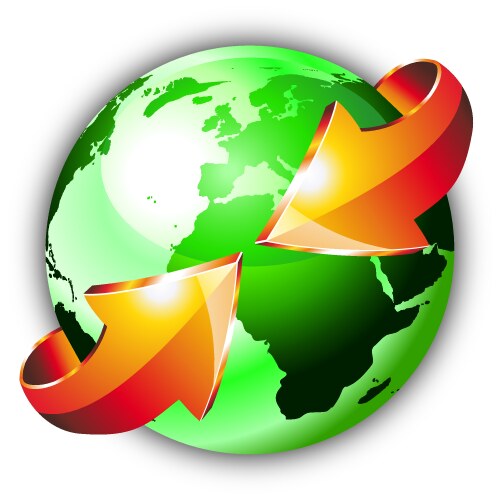 Abstract globe earth with arrows Royalty Free Vector Image