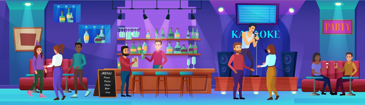 Colourful of nightlife in the city Royalty Free Vector Image