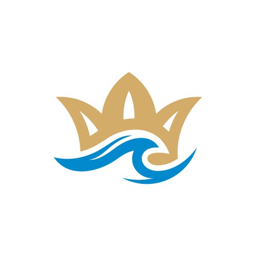 Ocean wave abstract water logo Royalty Free Vector Image