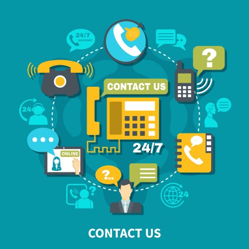 Contact us poster Royalty Free Vector Image - VectorStock