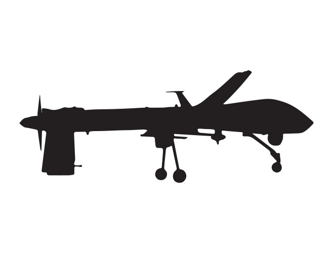 Military drone silhouette art Royalty Free Vector Image