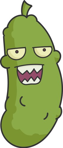 Big smiling dill pickle cartoon Royalty Free Vector Image