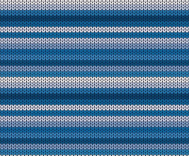Blue knitted seamless pattern Royalty Free Vector Image