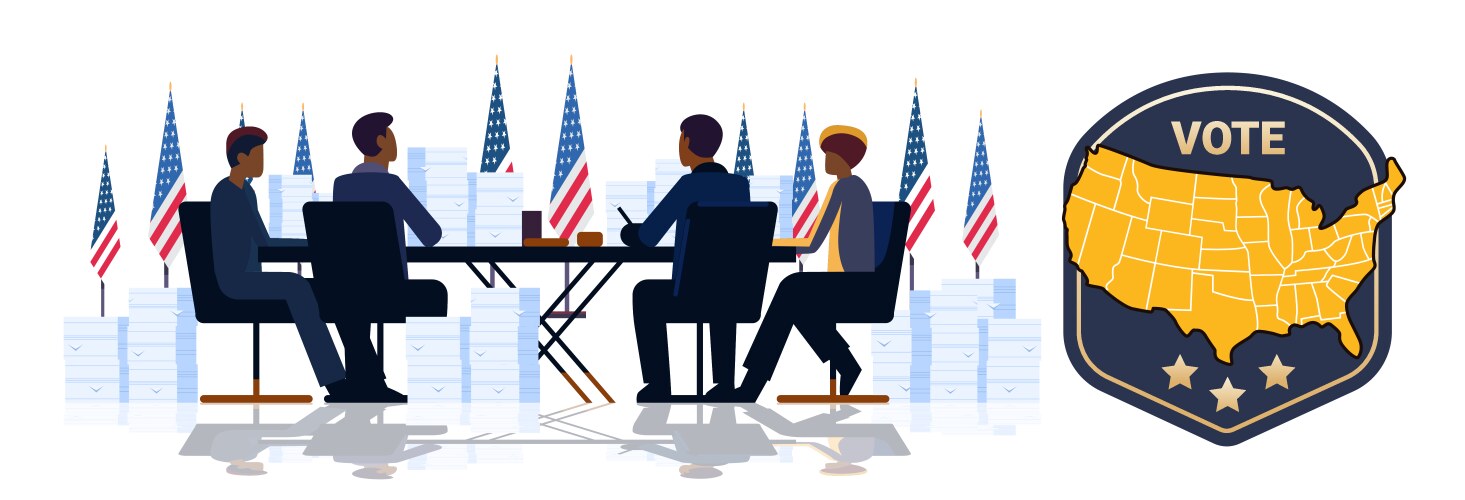 Election day concept different occupations voters Vector Image