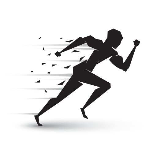 Stick man running Royalty Free Vector Image - VectorStock