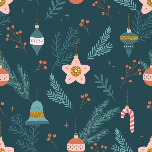 Seamless christmas background Royalty Free Vector Image