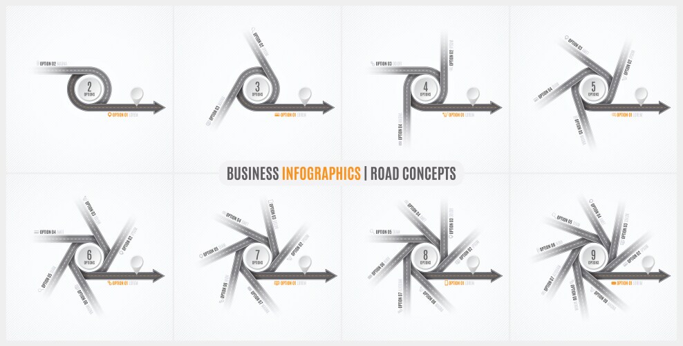 Navigation map infographic concept crossroad Vector Image