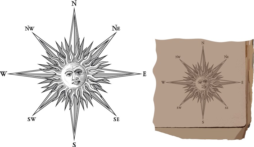 World Map with Compass Vector Images (over 19,000)
