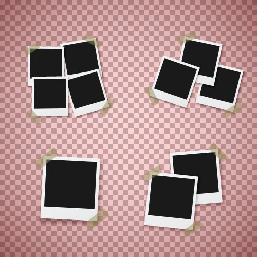 Photo realistic instant frame template Royalty Free Vector