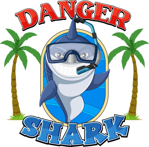 Shark danger monochrome posterer vintage Vector Image