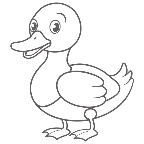 Simple cute duck outline Royalty Free Vector Image