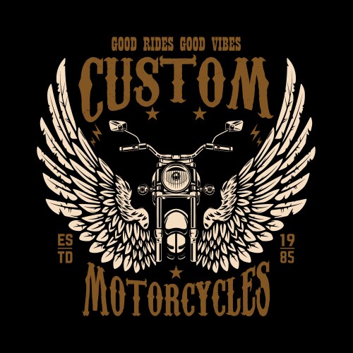 Racing emblem template with biker motorcycle Vector Image