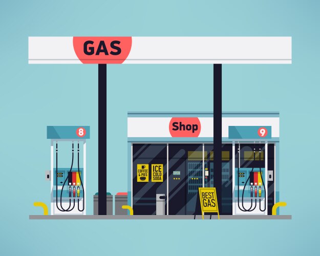 Gas station Royalty Free Vector Image - VectorStock