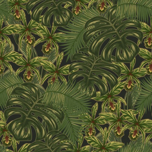 Camo green pattern with leaves foliage grass Vector Image
