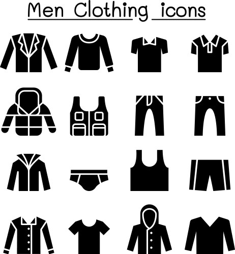 Man clothes icon set Royalty Free Vector Image