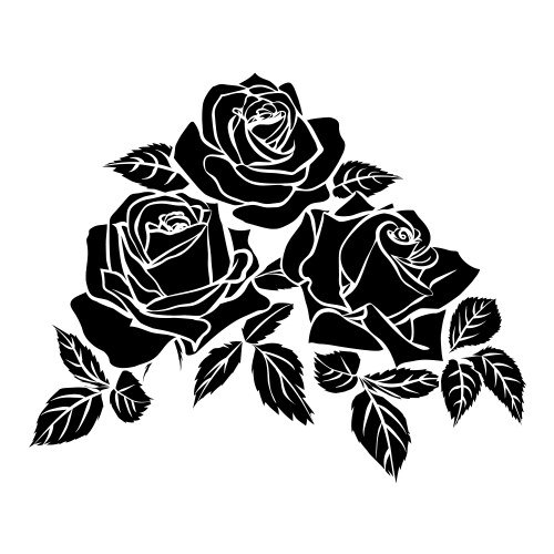 Roses silhouette pattern Royalty Free Vector Image