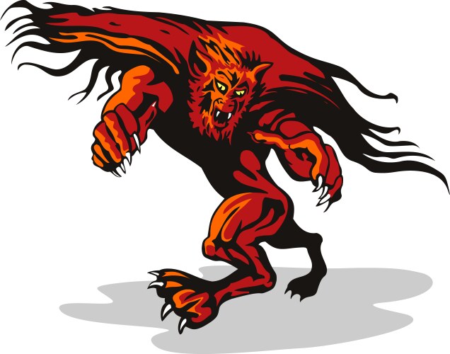 Cartoon angry werewolf isolated Royalty Free Vector Image