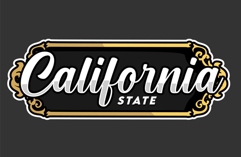 California state with black background Royalty Free Vector