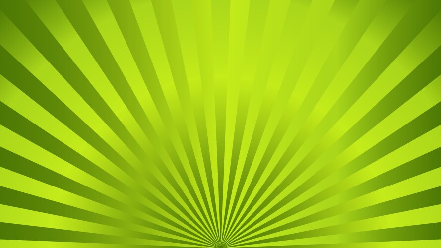 Sun rays background green radiate beam burst Vector Image