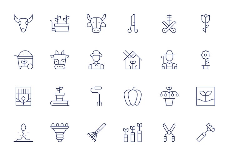 Entry Icons - Thin Line Collection – Royalty-Free Vector | VectorStock