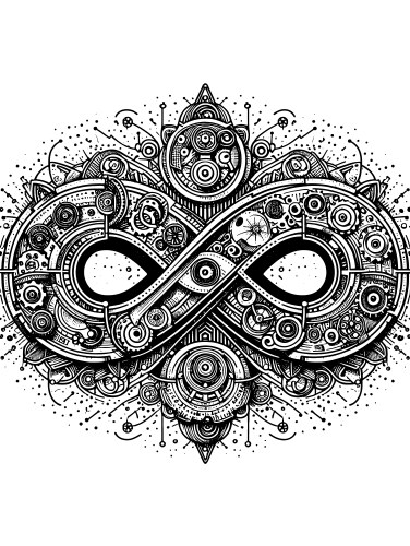 A complex mechanical system in the shape Vector Image