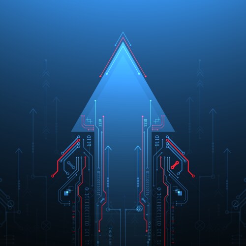 Abstract Technology Circuit Board Communication Vector Image