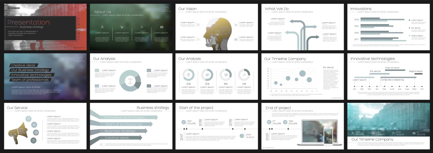 Template of white slides for presentations Vector Image