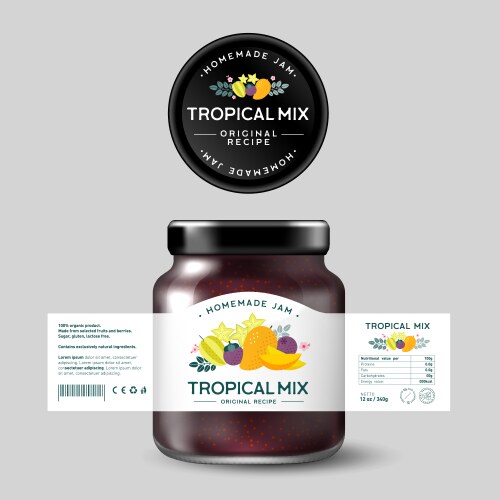 Star fruit jam design label Royalty Free Vector Image