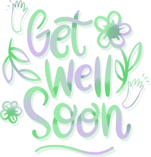 Get well soon lettering concept Royalty Free Vector Image