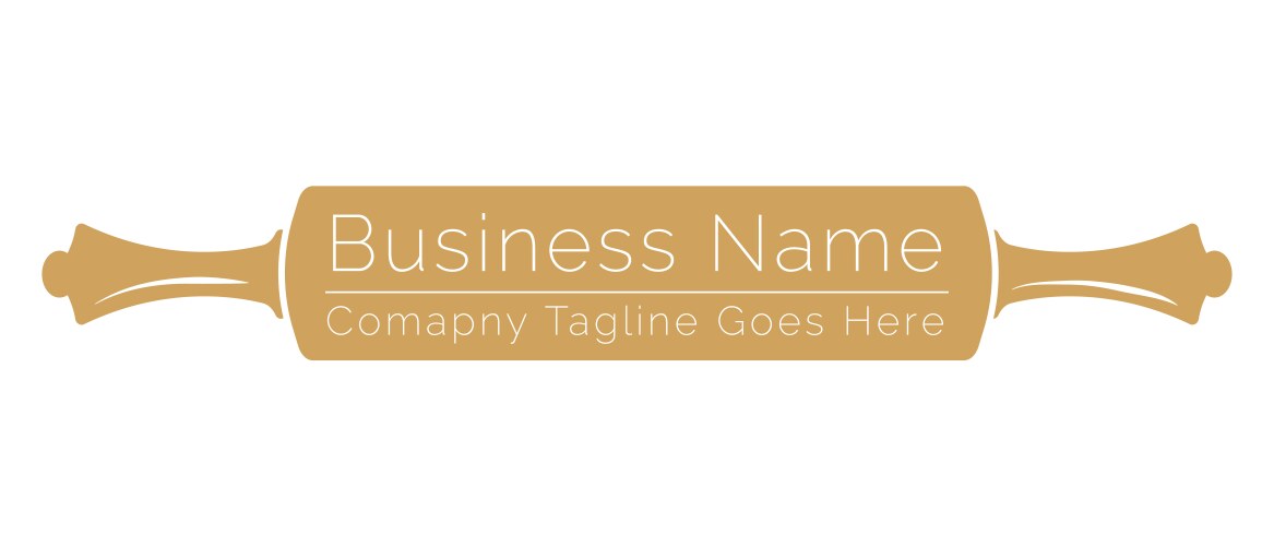 Bakery logo with elegant rolling pin Royalty Free Vector Bakery logo with elegant rolling pin Royalty Free Vector