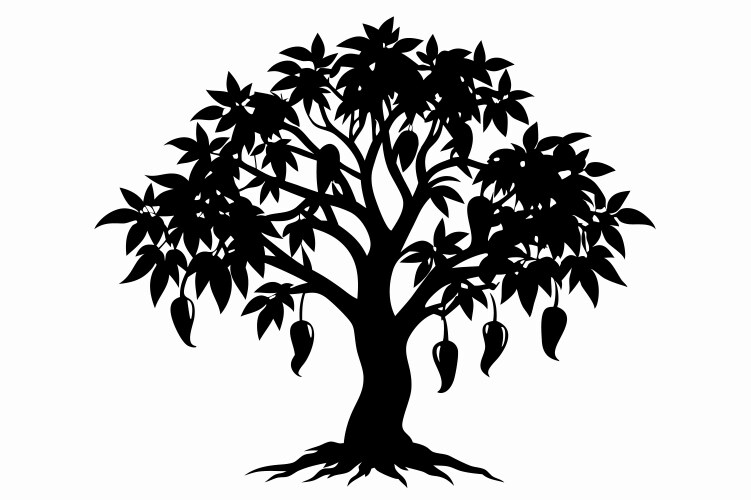 Chili bell tree white background j Royalty Free Vector Image