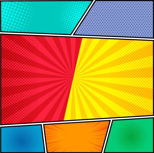 Cartoon comic backgrounds set comics book Vector Image