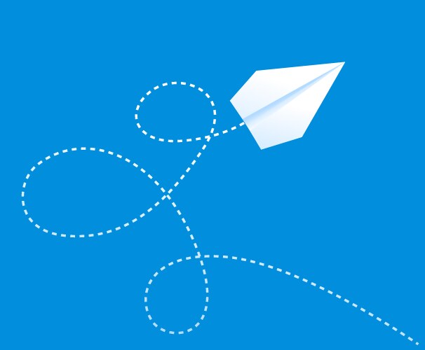 Paper plane flying Royalty Free Vector Image - VectorStock