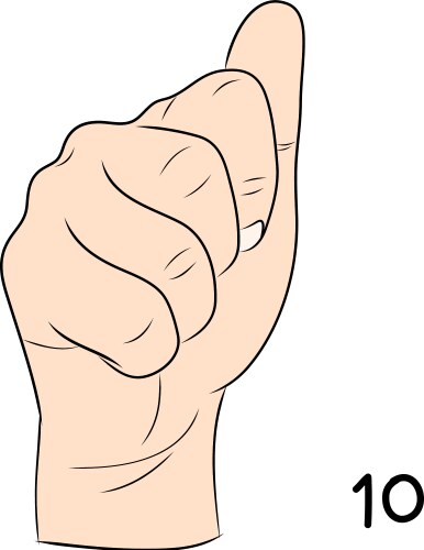 Sign language number 1 Royalty Free Vector Image
