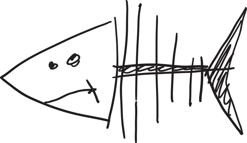 Simple fish skeleton Royalty Free Vector Image